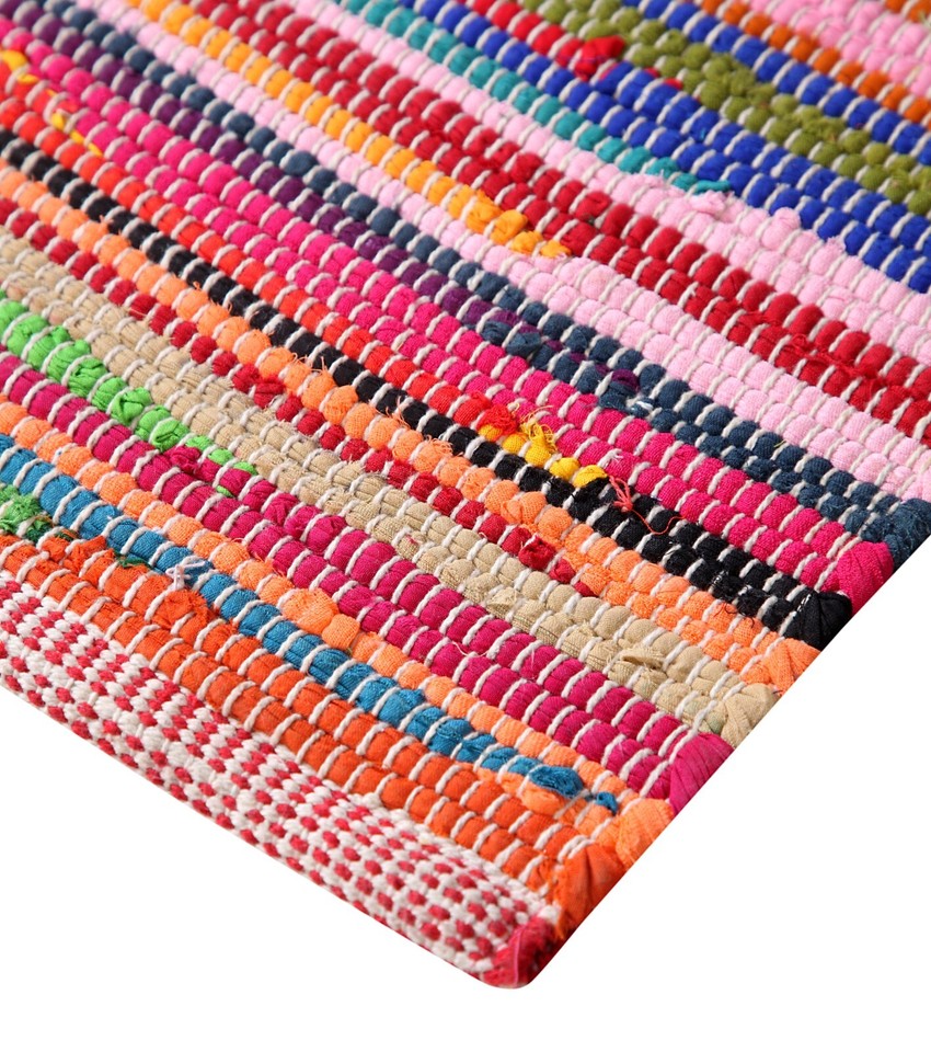 Rag Rug Rainbow Rugs Multi Colour Chindi Floor Mat Striped Mats ...