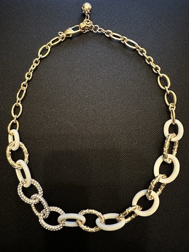 Brighton Gold, White And Crystal Necklace | eBay