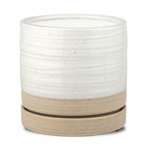 6 Inch Plant Pots, Ceramic Planter Pot with Drainage Hole & Saucer ...