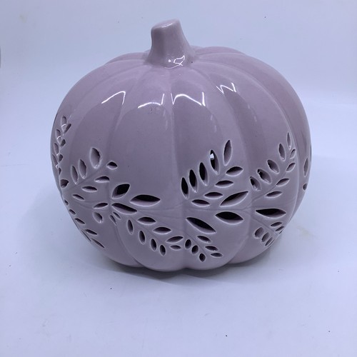 Light-Up Ceramic Pumpkin Tabletop Decoration, Dusty Rose 8” LED | eBay