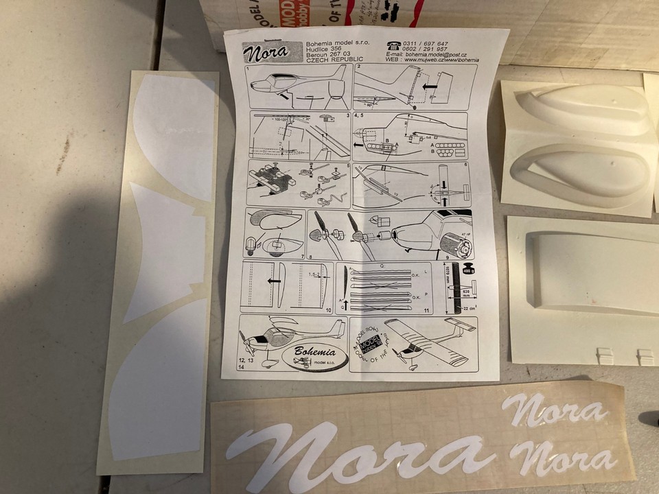 New ARF Nora 42" W/S Electric R/C Model Airplane Kit by Bohemia Models ...
