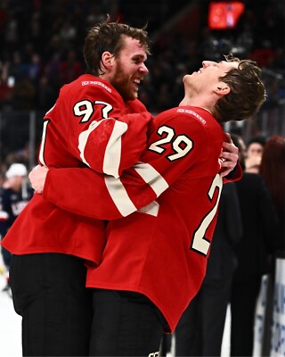 Connor McDavid & Nathan MacKinnon Four Nations Face-Off 2025 8x10 NHL ...