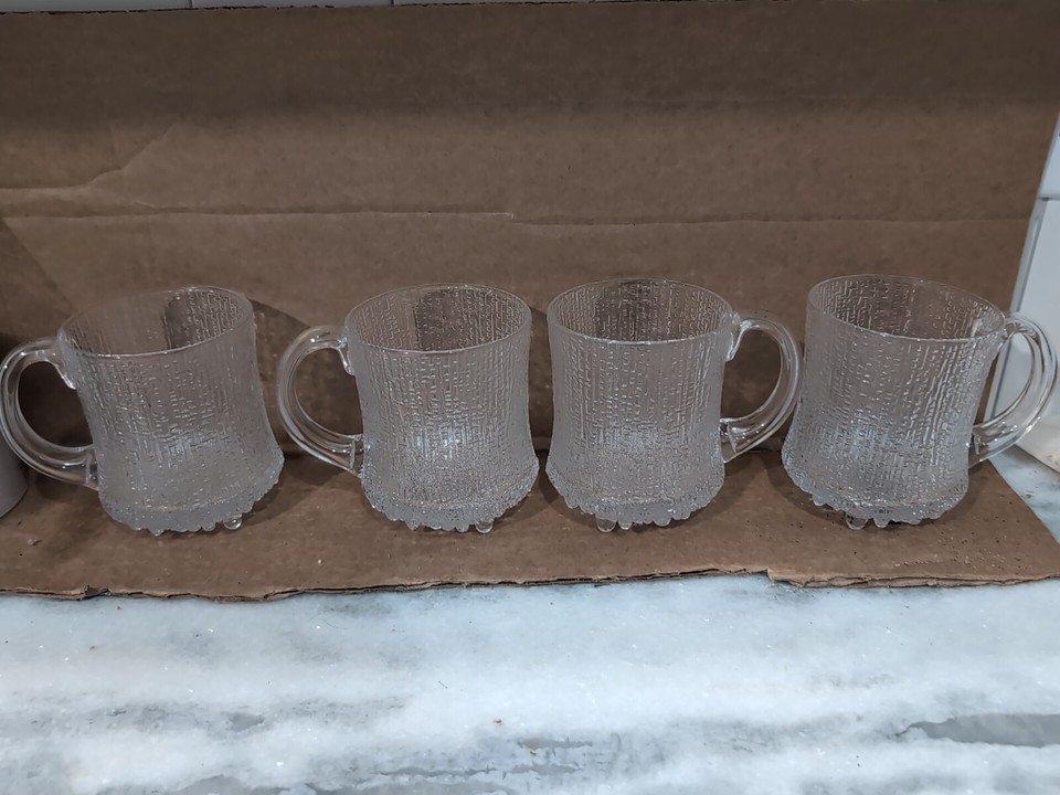 Set of Four (4) Iittala Ultima Thule Beer Mugs, Pattern by Tapio ...