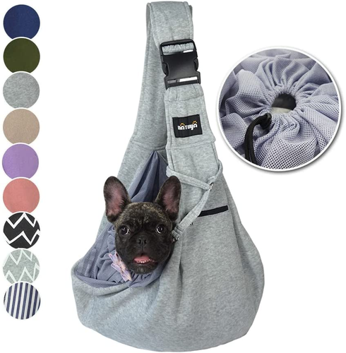 Pet Dog Sling Carrier - Breathable Mesh Travel Safe Sling Bag Carrier ...