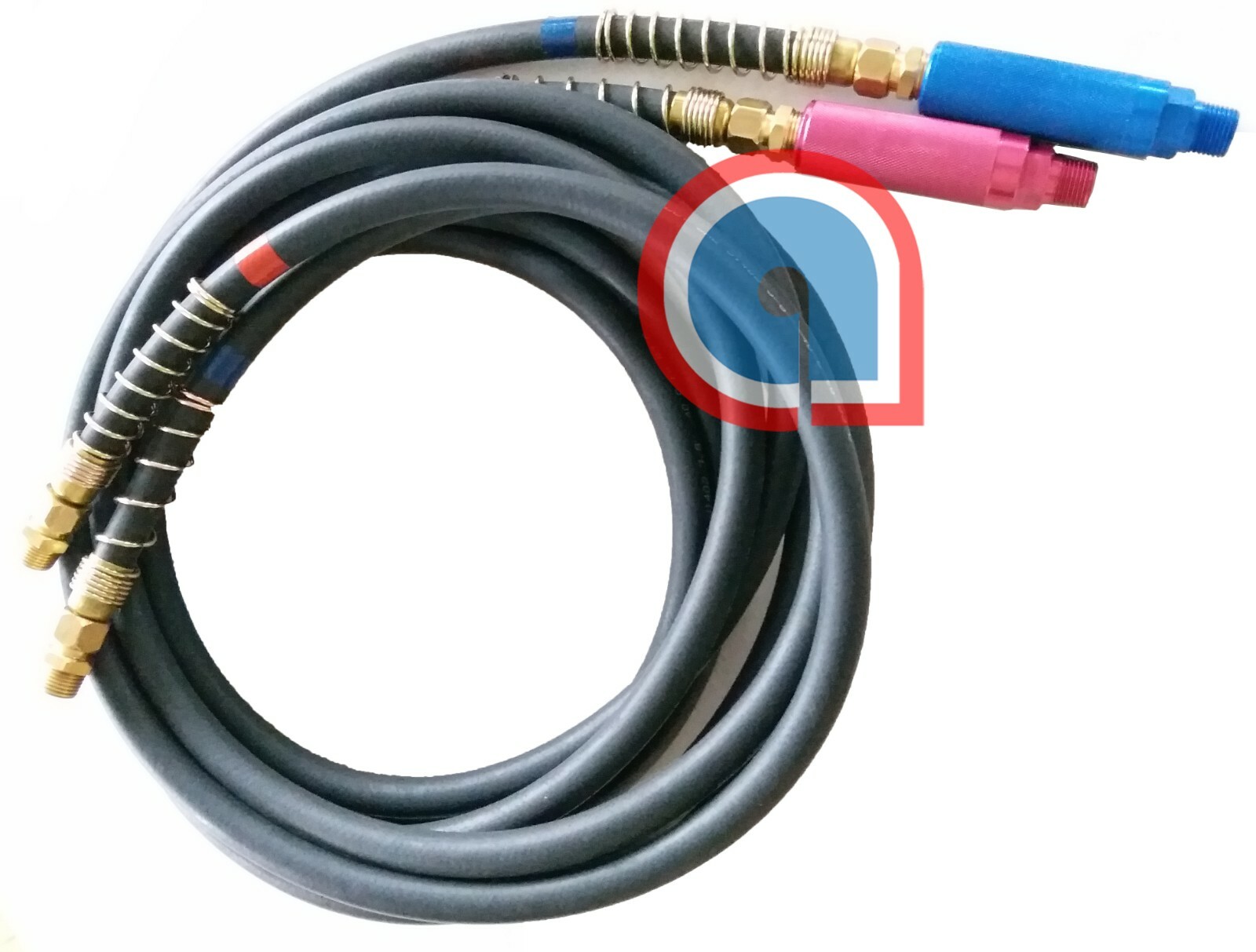 Rubber Air Line Set 12' w/Red & Blue handles 1/2" Swivel fittings Ref ...