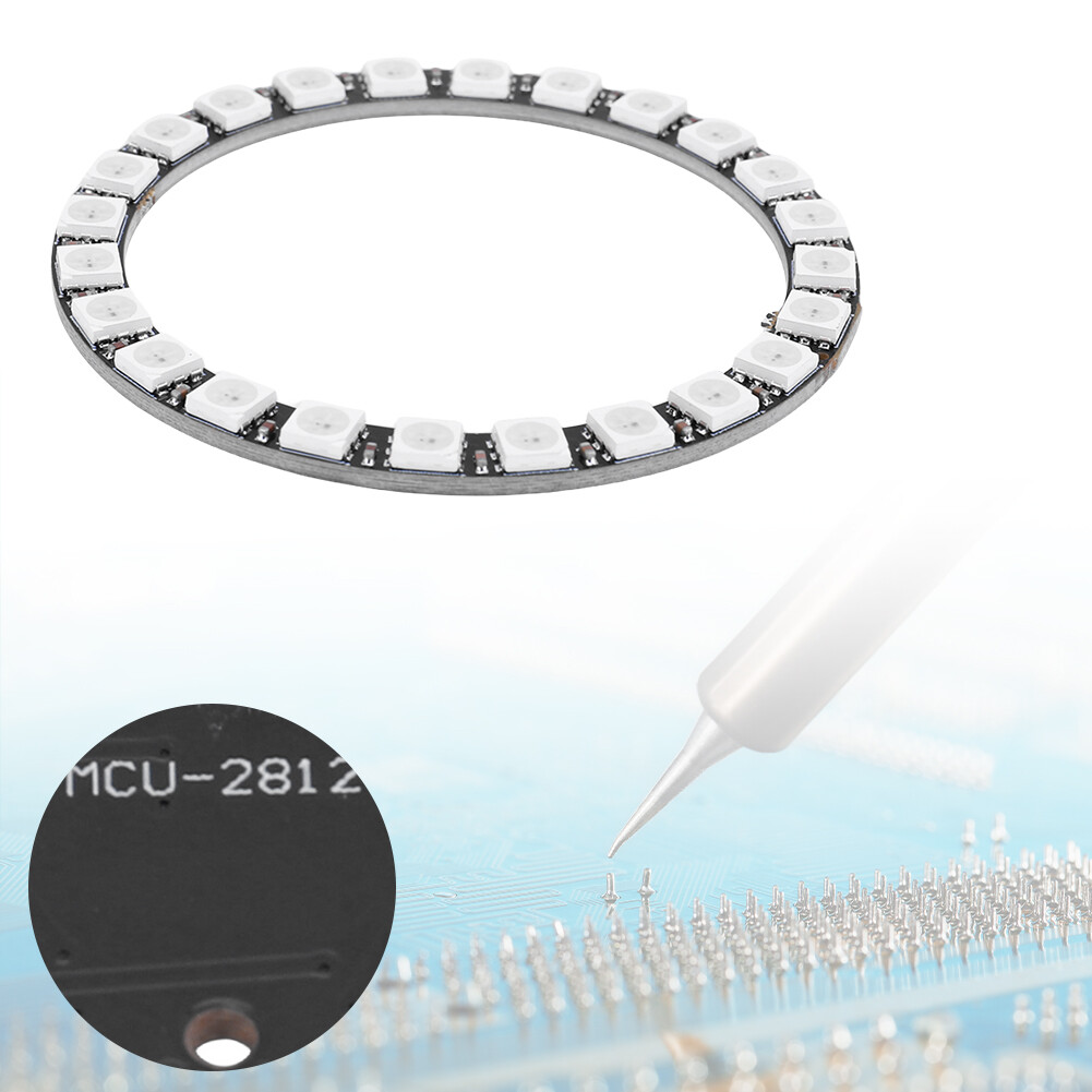 WS2812 5050 RGB LED Ring 24 Bit Full Color Driver Board for Arduino DIY ...