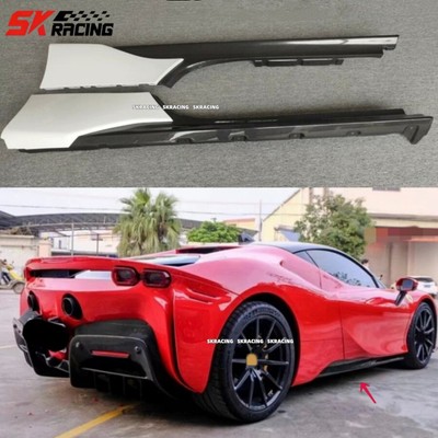Fits For 2020-2024 Ferrari SF90 Half Carbon Fiber Side Skirt Extension ...