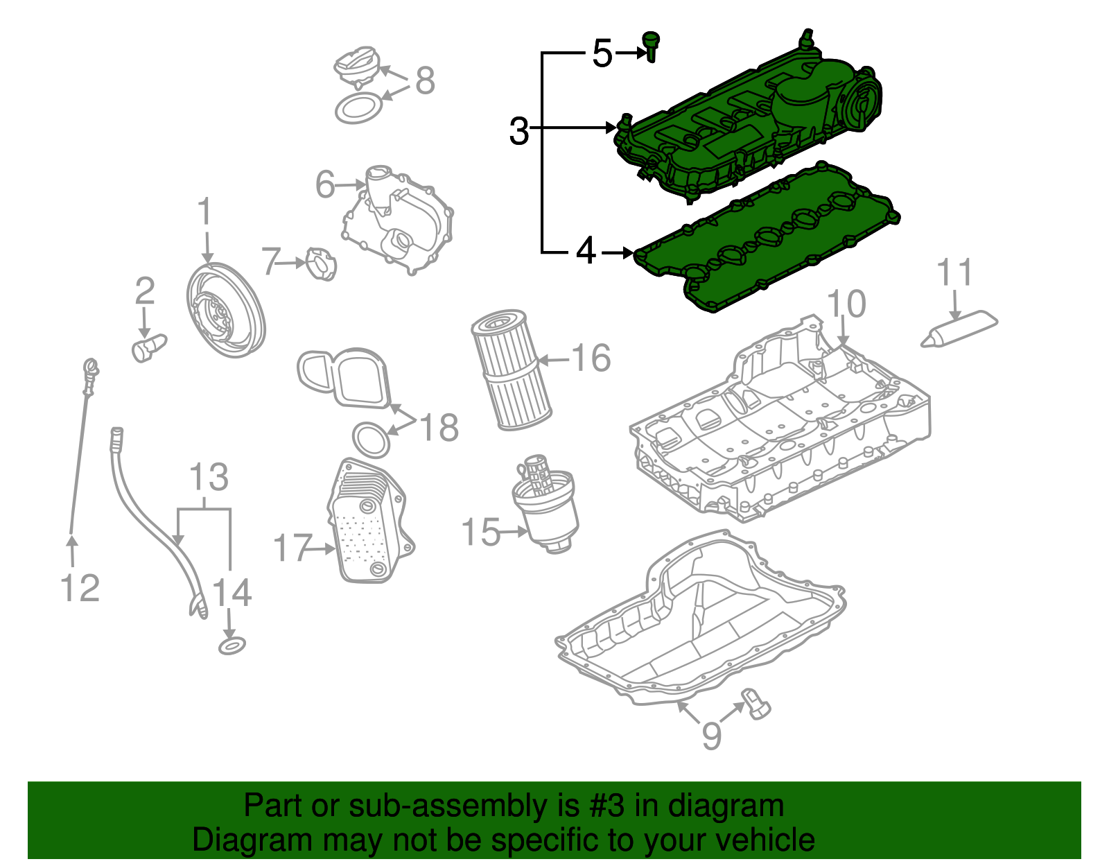 Genuine Volkswagen Engine Valve Cover 07K-103-469-L | eBay