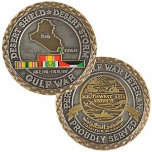 DESERT SHIELD DESERT STORM GULF WAR VETERAN 1.75" CHALLENGE COIN | eBay
