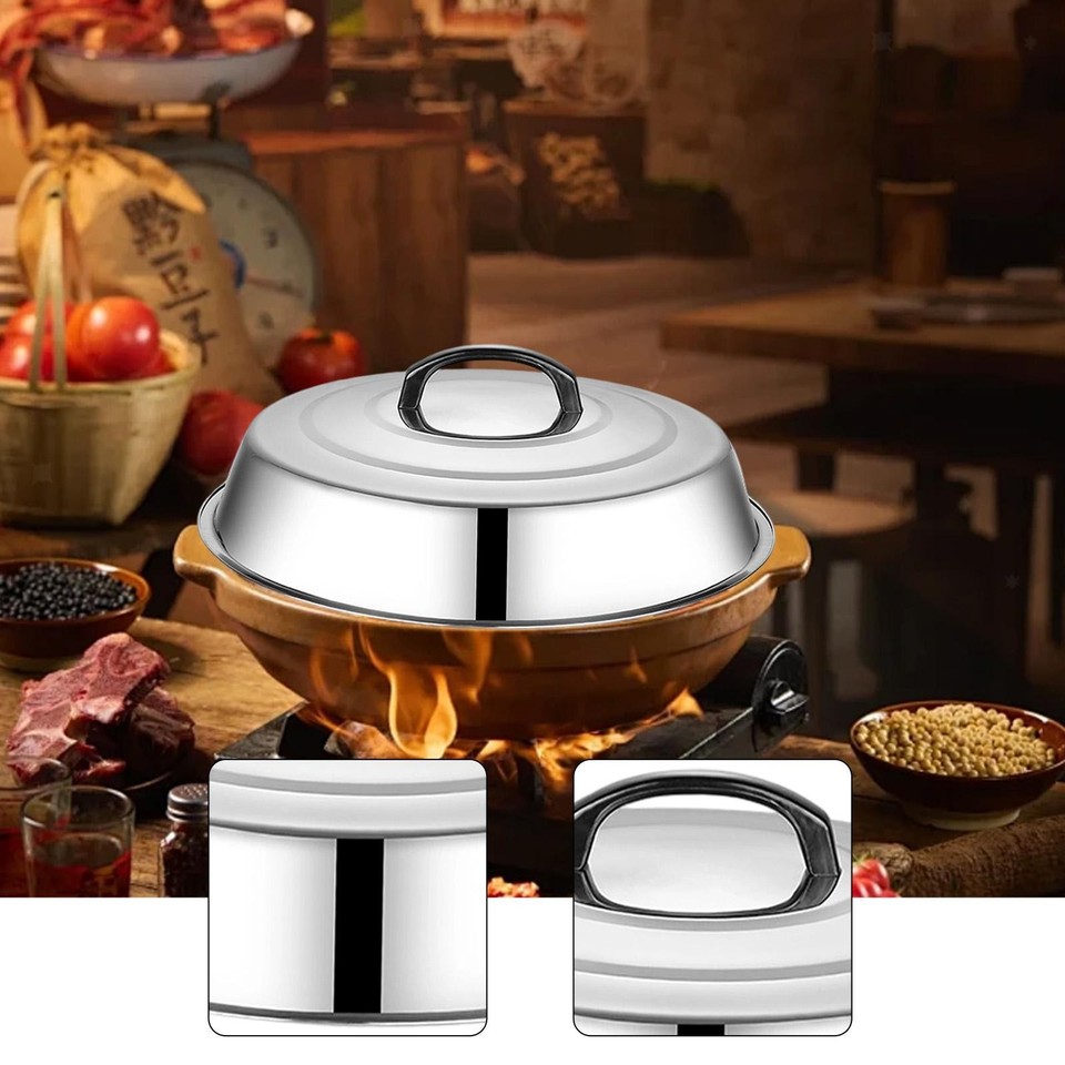 32 Cm Frying Pan Lid with Handle, Grill Lid, Marinating Cover for ...