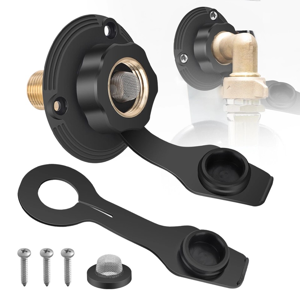 For RV city water inlet connection with check valve flange brass hose ...