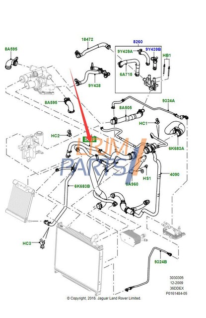 Land Rover Top Bottom Hose Pipe Range Diesel V8 3.6l 07-12 PCH503210 ...