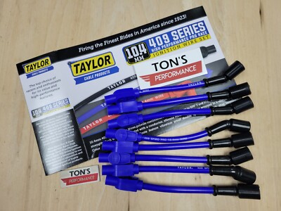 Taylor Spark Plug Wire Set 79603 409 Pro Race 10.4mm Blue 9.5" for GM Chevy LS | eBay