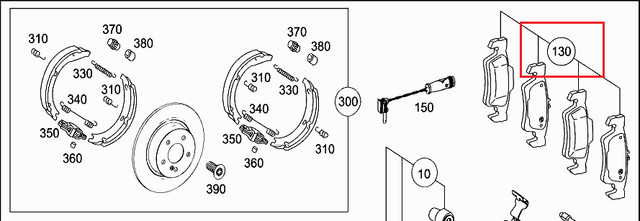 Mercedes-Benz C 63 AMG W204 Rear Brake Pads Set A0074209320 Genuine for ...