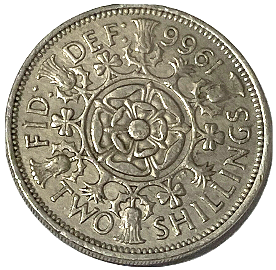 1966 Great Britain Florin Elizabeth 2 Shillings World Coin KM# 906 Lot ...