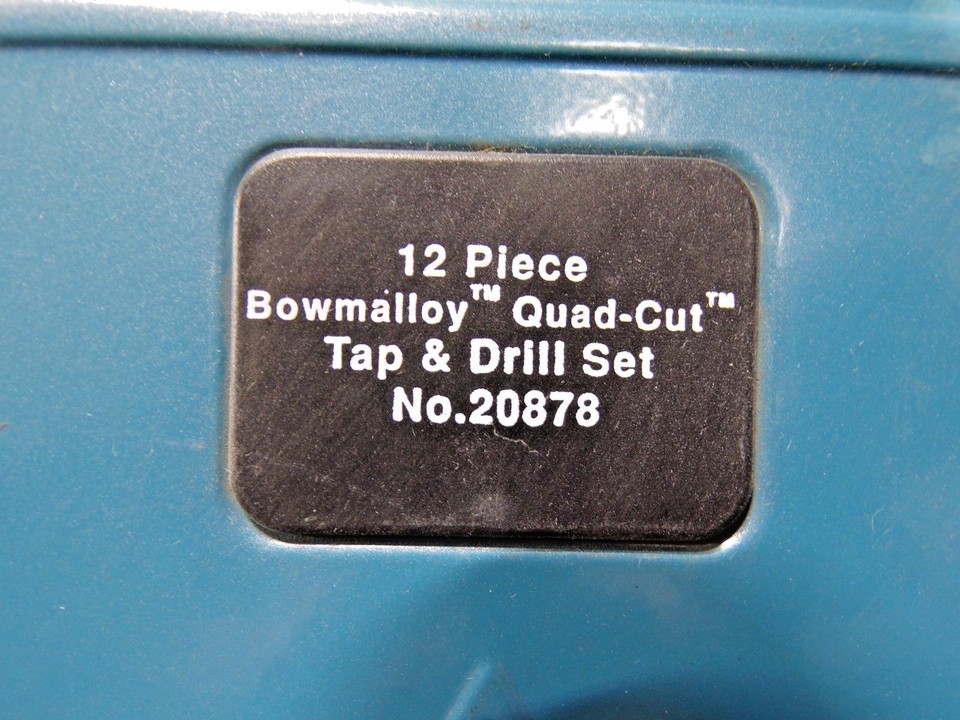 12 piece Bowmalloy Quad Cut tap & drill set no. 20878 (CASE ONLY) (K ...