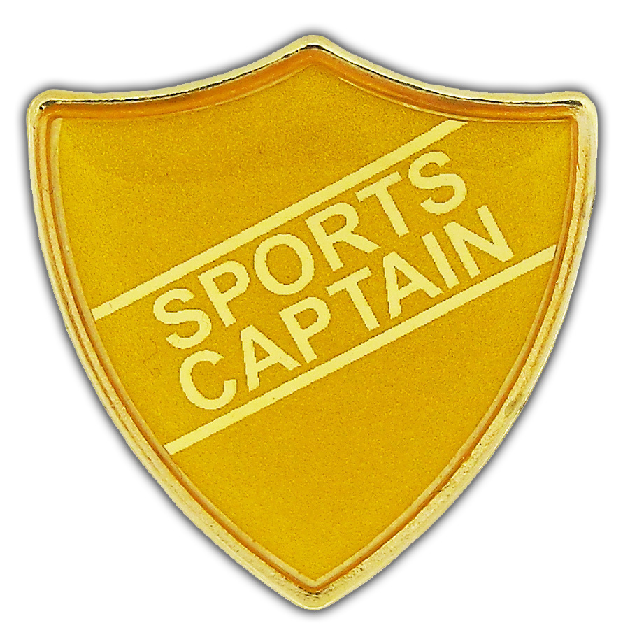 Sports Captain Shield School Badges Red, Green, Blue, Yellow, Orange ...