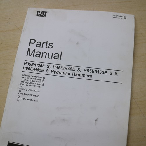 CAT H35E H45E H55E H65E-S Hydraulic Hammer Parts Manual Book Catalog ...