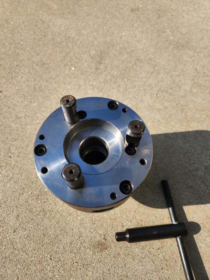 5C Collet Chuck with Integral D1 - 4 Cam Lock Mount 5" Diameter Chuck ...