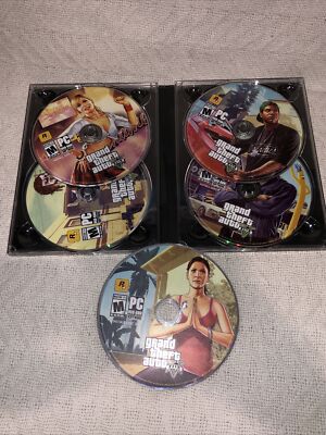 Grand Theft Auto V Five PC DVD-Rom Software Rated M 17+ **MISSING DISCS ...