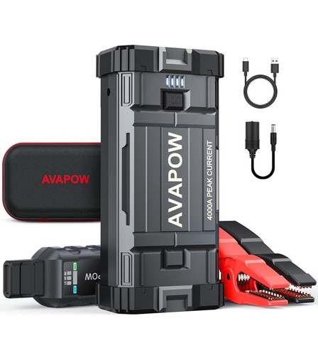 AVAPOW 4000A Peak Car Battery Portable Jump Starter 12V BRAND NEW ...