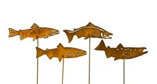 Fish Garden Yard Art Cutthroat Trout Creek Metal Stake for sale online ...