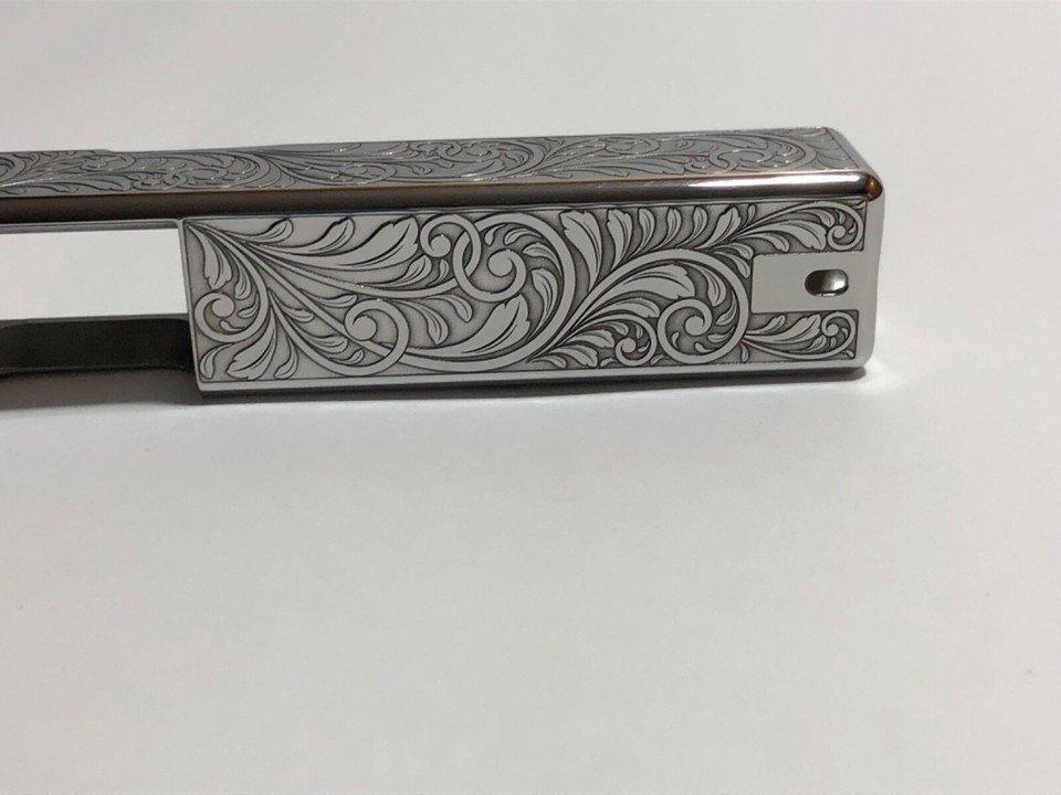 Custom DEEP Laser engraved mirror polished Glock 17 Slide Gen3 scrolls ...