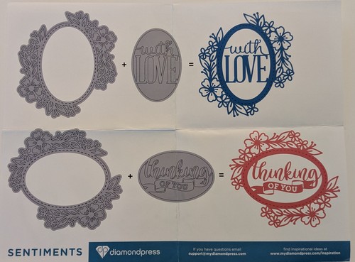 HSN Diamond Press Sentiments Auto Ship 1 Stamp and Die Kit 0021 | eBay