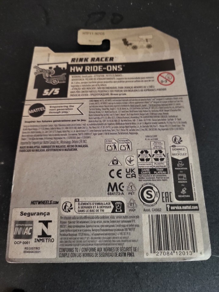 2024 Hot Wheels #168 HW Ride-Ons 5/5 RINK RACER Green New Model WW Near ...