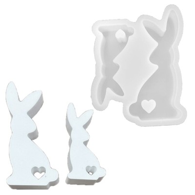 Rabbit Molds Heart Rabbit Silicone Moulds DIY Crafts Baking Resin Molds ...