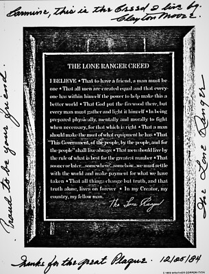 RARE STILL THE LONE RANGER CLAYTON MOORE HAND SIGNED CREED | eBay