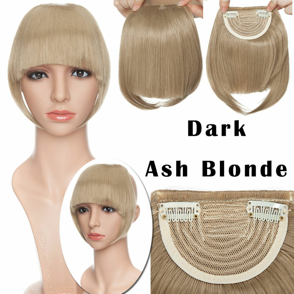 Straight Front Bangs Fringe Piece Clip In Hair Extensions Remy style ...
