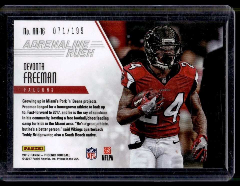2017 Panini Phoenix Adrenaline Rush Pink Devonta Freeman G30 /199 #AR ...