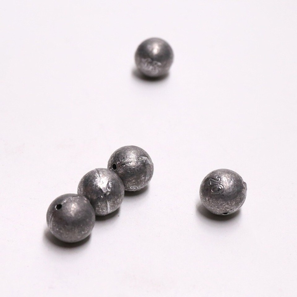 5PCS Lead Fishing Lead Sinkers Ball Style Fishing Weight Carp Fishing ...