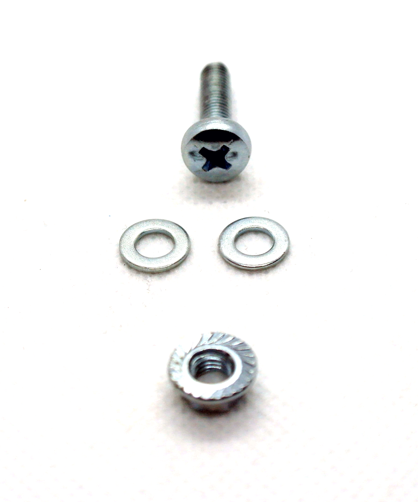 Pan Bolt, Nut and Washers SETS, Serrated flange Nylon lock Full Nuts M3 ...