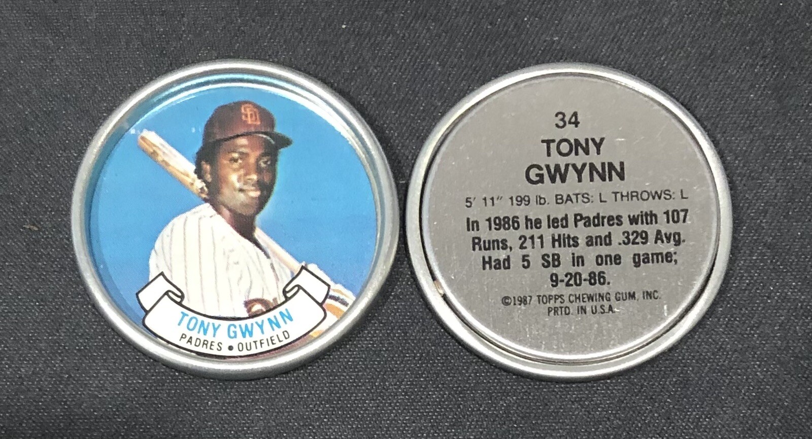 1987 Topps Coin Set TONY GWYNN #34 SAN DIEGO PADRES | eBay