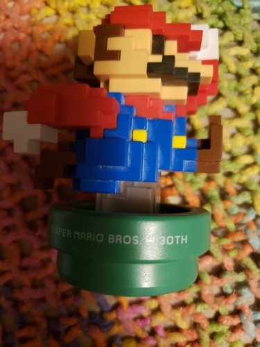 Amiibo Super Mario Bros Modern Color 8 Bit Mario 30th Anniversary Blue ...