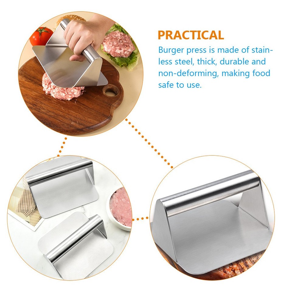 Burger Press Handle Grill Burger Stainless Steel Press Patty Press ...