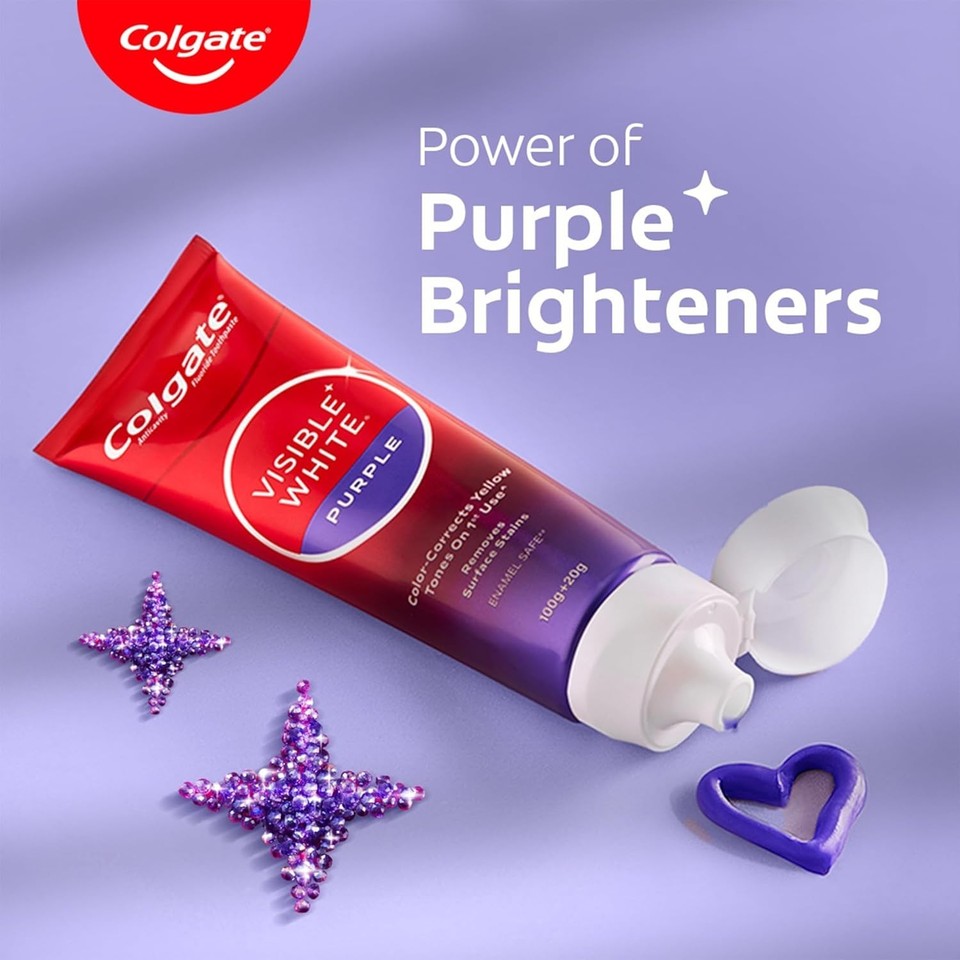 Colgate Visible White Purple Toothpaste for Teeth Whitening 120g | eBay