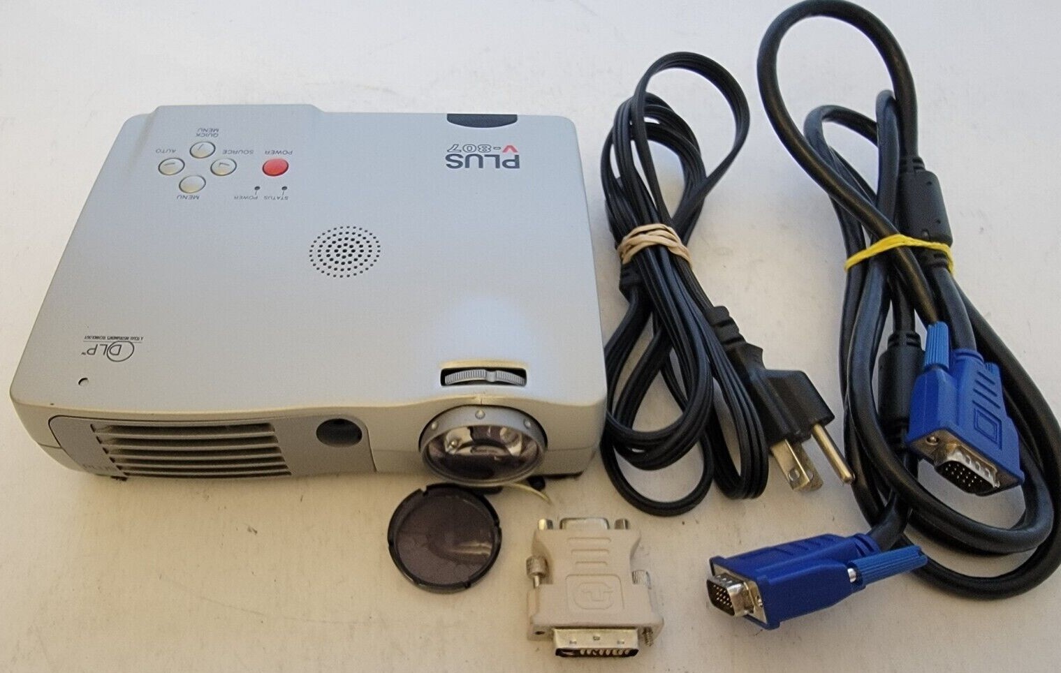 PLUS V-807 Digital DLP Multimedia Projector / Double Case & Cables | eBay