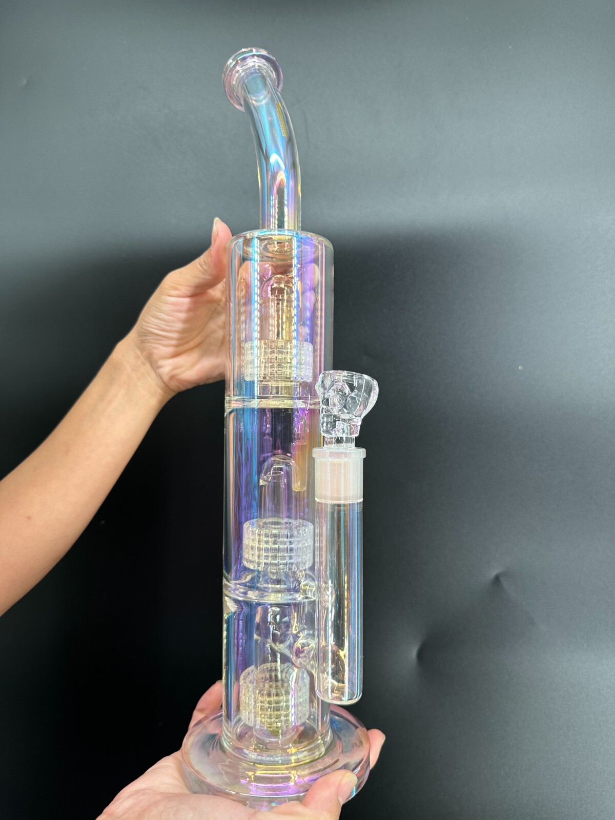 18 Inches Heavy ThickGlass Bong Water Pipe Hookah Bongs with Skull ...