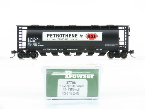 N Scale Bowser 37706 SHPX USI Petrothene 6-Bay Cylindrical Hopper ...