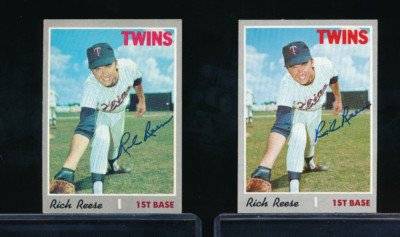 1970 Topps #404 Rich Reese signed auto autograph blue sharpie EX cond ...