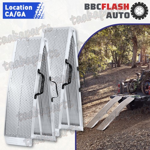 2pcs 86.4'' Aluminum Loading Ramp Arched For Motorcycle ATV/UTV Truck ...
