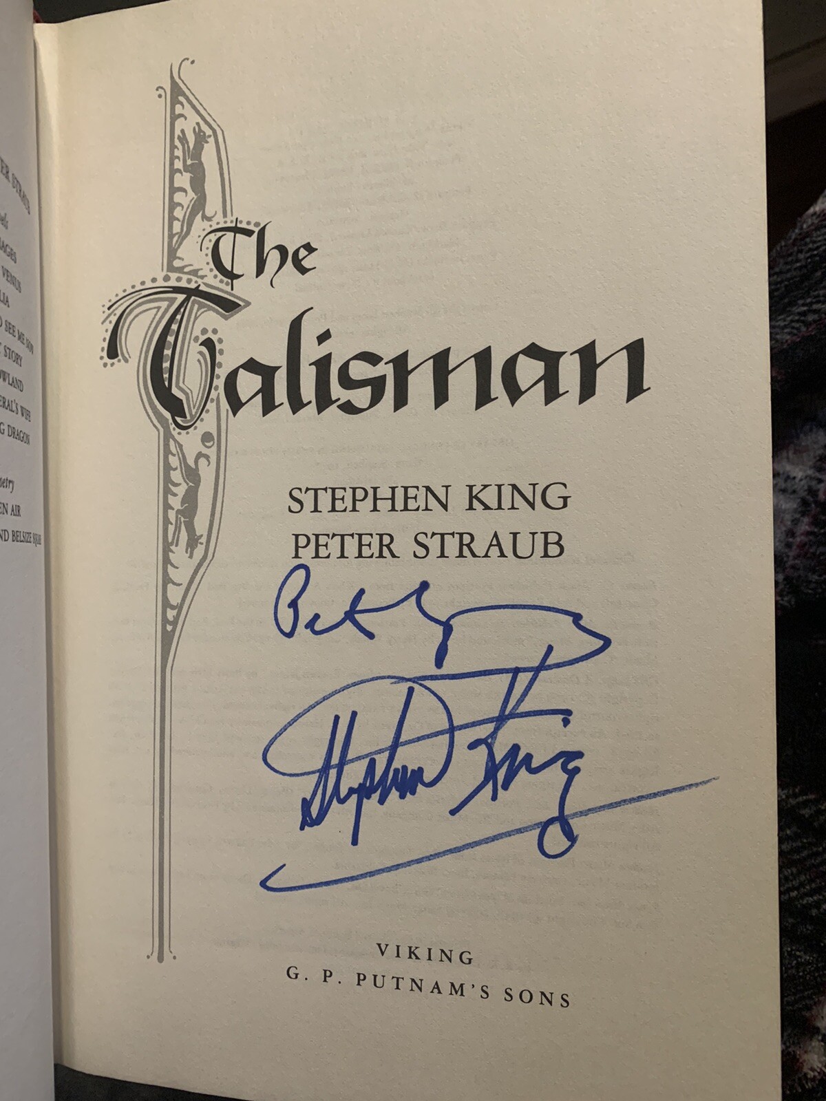 The Talisman by Peter Straub and Stephen King 1984 Hardcover 1st ...