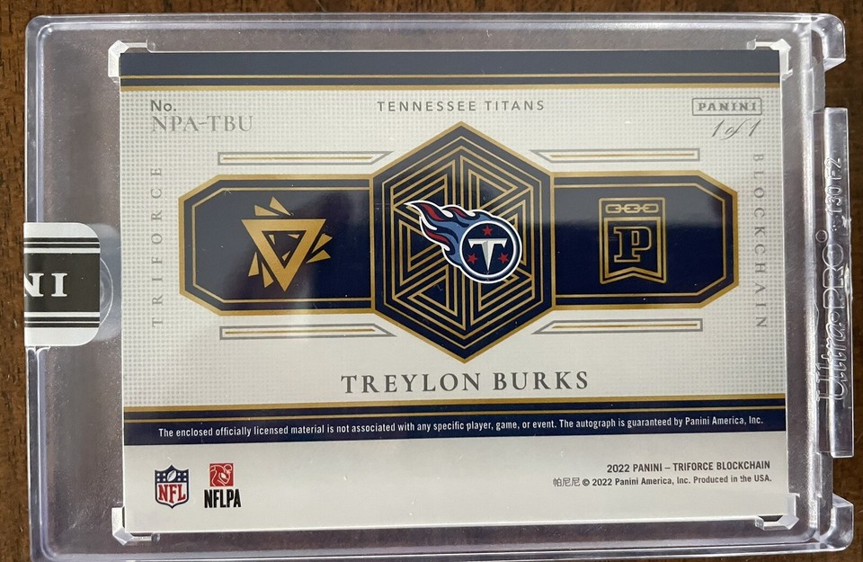 2022 Panini Triforce treylon burks 1/1 Shield Patch Auto Rookie Rc ...