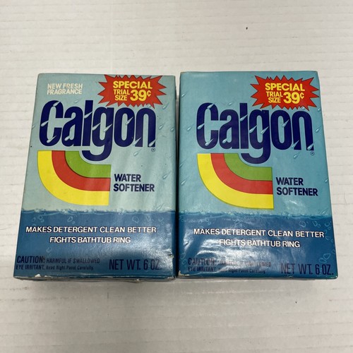 Calgon Water Softener Powder Box Detergents Salt Hard Water 6 oz Lot Of ...