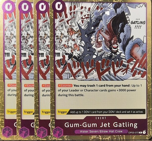 One Piece TCG - 4er Playset - OP03-072 Gum-Gum Jet Gatling R/EN/NM | eBay