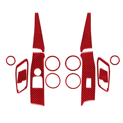 14pc Red Carbon Fiber Door Panel Sticker Trim Set For Toyot@ Supra A90 ...