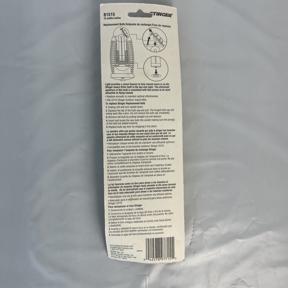Stinger Bug Zapper Replacement Bulb 15 Watt Model B1515 | eBay